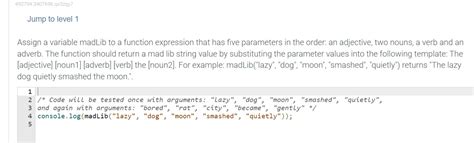 Solved Jump To Level 1 Assign A Variable MadLib To A Chegg