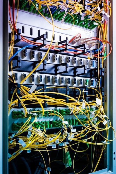 Server Rack With Switch Boards And Cables Stock Image Image Of Connection Ethernet 255941843