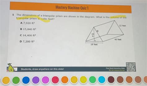 solved mastery machine quiz 1 1 the dimensions of a triangular prism
