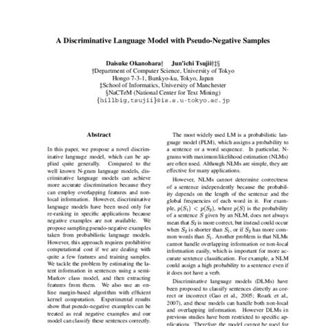 A Discriminative Language Model With Pseudo Negative Samples Acl Anthology