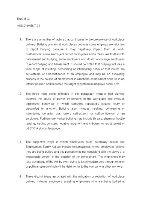 Eng1503 Assignment 1 Eng Assignment 01 There Are A Number Of Factors That Contributes To The