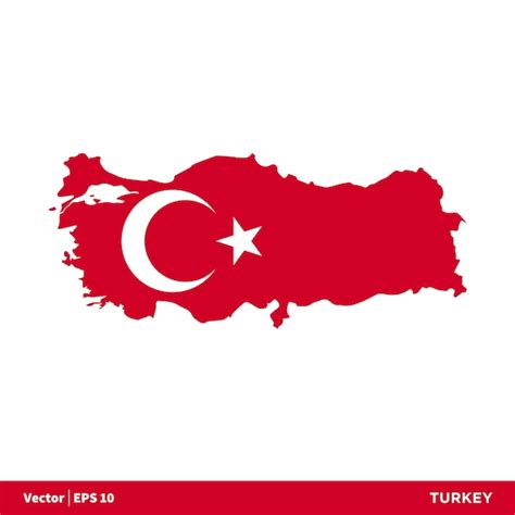터키 유럽 국가 지도 및 플래그 벡터 아이콘 템플릿 일러스트 디자인 벡터 Eps 10 프리미엄 벡터