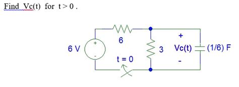 Solved Find Vc T For T 0 6 V 3 Vo T 16 F T 0 Chegg Com