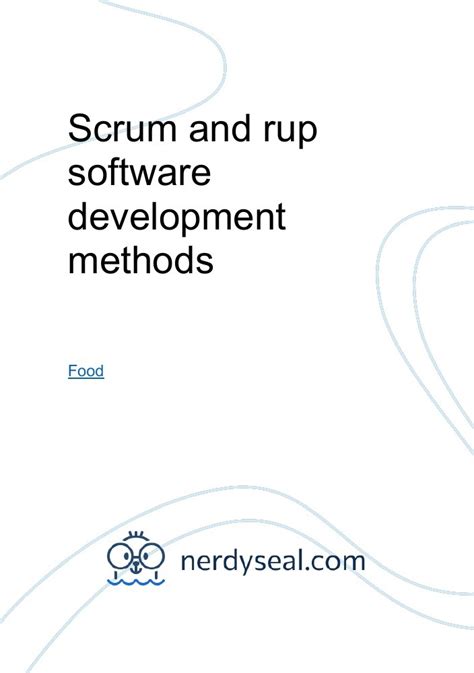 Scrum And Rup Software Development Methods 842 Words Nerdyseal