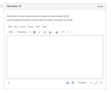 Solved Given That A String Named Words Is Known To Have A