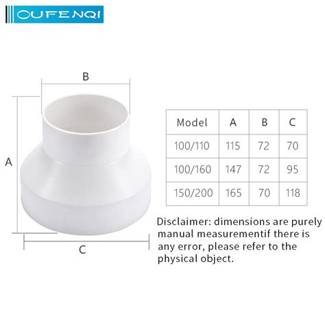 Oufenqi Plastic Ducting Reducer Air Duct Ventilati Grandado