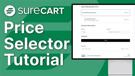 Surecart Forms Price And Product Selector Tutorial Youtube