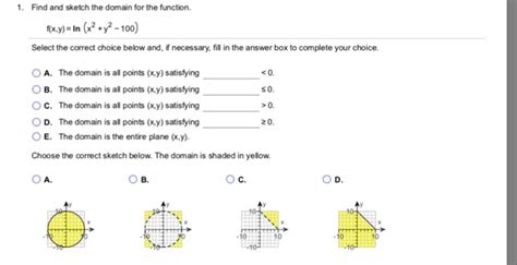 Solved 1 Find And Sketch The Domain For The Function Fxy