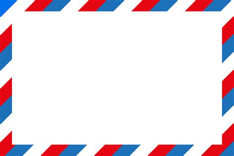 파란색 빨간색 줄무늬가 있는 항공 우편 사각형 봉투 프레임 빈 봉투입니다 벡터 그림입니다 주당순이익 10 공란에 대한 스톡 벡터 아트 및 기타 이미지 Istock