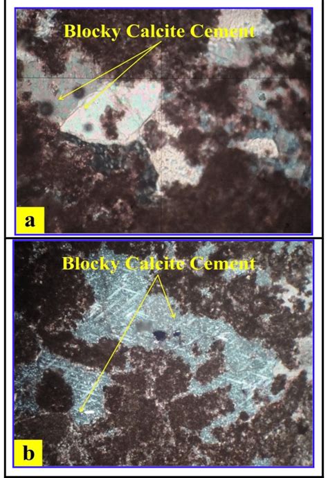 Photomicrograph Of Blocky Calcite Cement A Site 1m Sample No1m5 Download Scientific