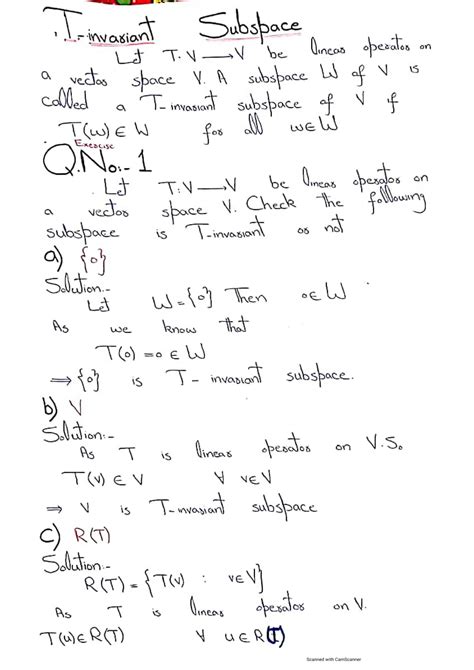 Solution Linear Algebra Chap 7 Invariant Subspace T Cyclic Subspace