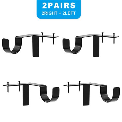 Ltrototea 4pcs Curtain Rod Holders Into Window Frame Curtain Rod Brackets Window Bedroom