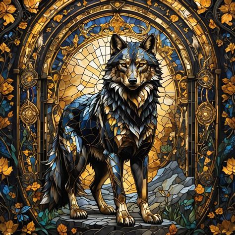 Stained Glass Wolf Ai Generated Artwork Nightcafe Creator