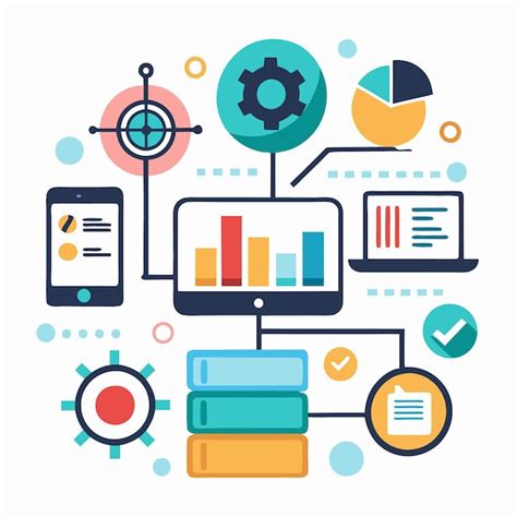 Data Analysis And Performance Connected To Technology Premium Ai Generated Vector