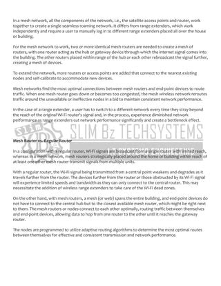 MESH WIFI NETWORK An Understanding Of Mesh Networking PDF