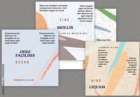 Social Media Square Post Layout Overlapping Blobs Textured With Spots And Lines Stock Template