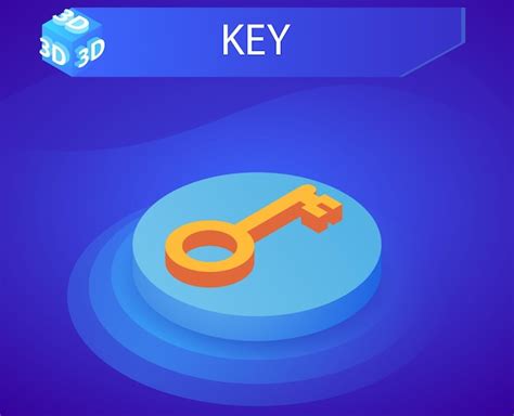 Premium Vector Key Isometric Design Icon Vector Web Illustration 3d Colorful Concept