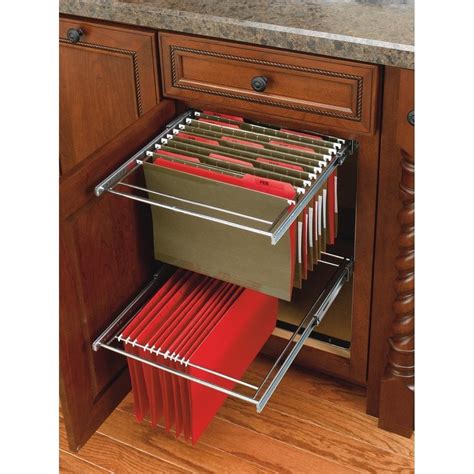 Rev A Shelf Two Tier File Drawer System Chrome RAS FD KIT CabinetParts Com