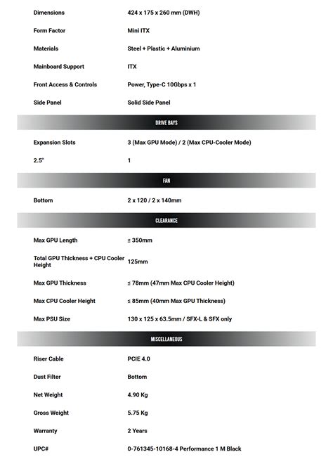 Antec Performance 1 M Black Mini Itx Case Pcc Computers