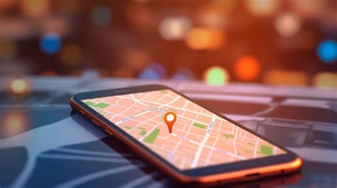 Premium Ai Image Point On Smartphone With Gps Navigator Icon And Map On Blur Traffic Road