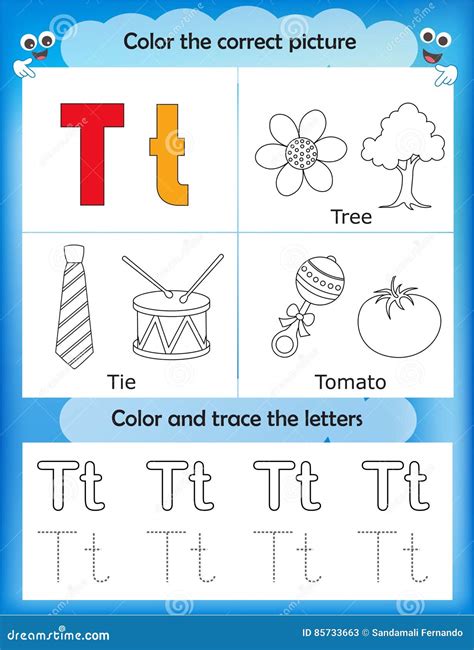 Alphabet Learning And Color Letter T Stock Illustration Illustration