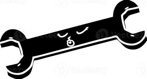 Cartoon Spanner Solid Black Icon 41040783 Png