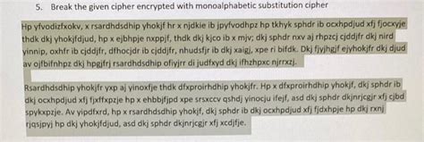 solved 5 break the given cipher encrypted with