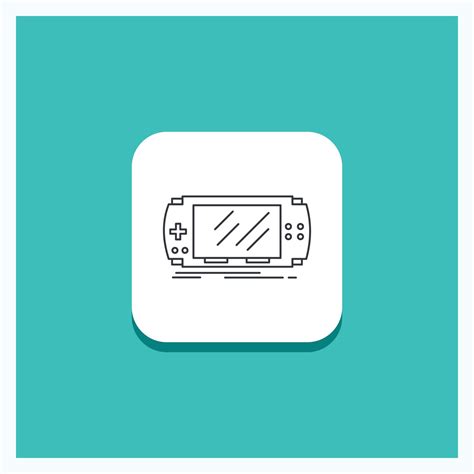 Round Button For Console Device Game Gaming Psp Line Icon Turquoise Background 12965043