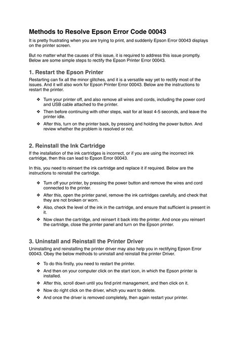 Ppt How To Troubleshoot Epson Error Code 00043 Powerpoint Presentation Id 12250127