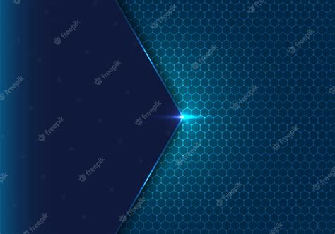 Premium Vector Abstract Blue Geometric Hexagon With Dot Pattern And