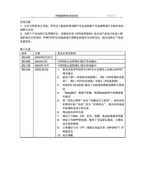 Ipd流程指南第50版docx 文档下载 Ipd百科网官网 Ipd咨询研发管理咨询研发项目管理ipd集成产品研发ipd研发管理咨询公司国内ipd公司咨询公司排名ipd体系咨询