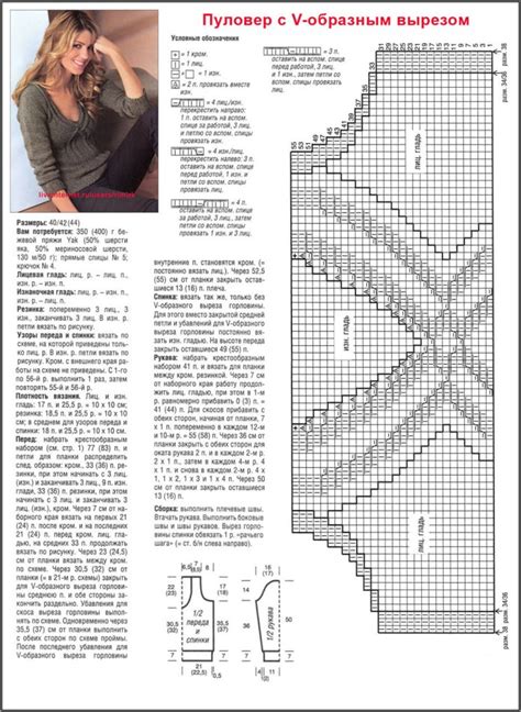 Пуловер V образный вырез спицами схема 45 фото картинки и фото Fashionhot Club