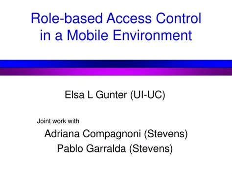 PPT Role Based Access Control In A Mobile Environment PowerPoint Presentation ID