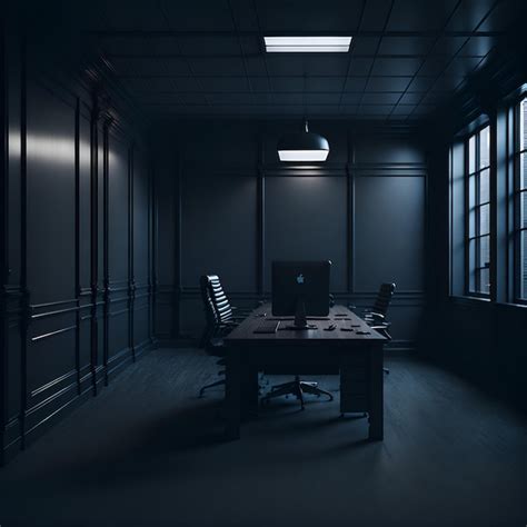 Premium Ai Image Photo Of A Modern Computer On A Desk In A Dimly Lit Room