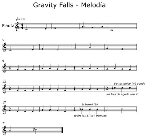 Flute Sheet Music Gravity Falls At Lori Birdwell Blog