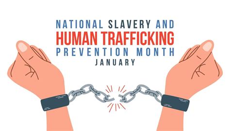 National Slavery And Human Trafficking Prevention Month Concept Banner