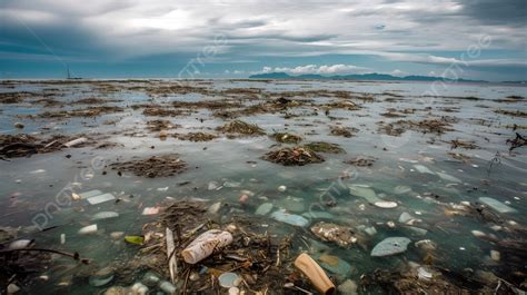 쓰레기와 쓰레기가 있는 바다 밑바닥 오염된 바다의 사진 대양 오염 배경 일러스트 및 사진 무료 다운로드 Pngtree