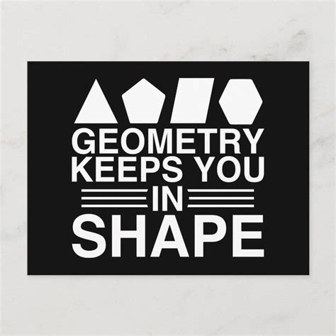 Geometry Keeps You In Shape Math Pun Joke Postcard Zazzle Math Puns