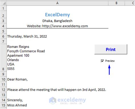 How To Populate A Mail Merge Document From Excel With A Vba Macro