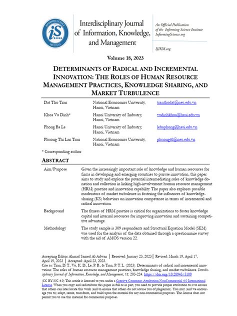 Determinants Of Radical And Incremental Innovation Pdf Innovation Structural Equation Modeling