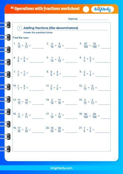 Adding Subtracting Multiplying And Dividing Fractions Worksheets