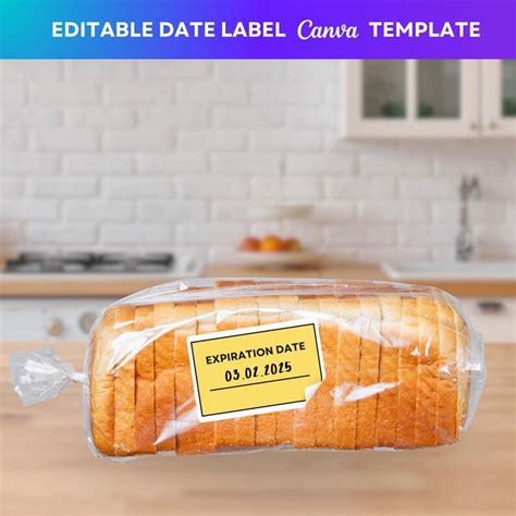 Editable Expiration Date Sticker Template Printable Food Storage Label Customizable Pantry