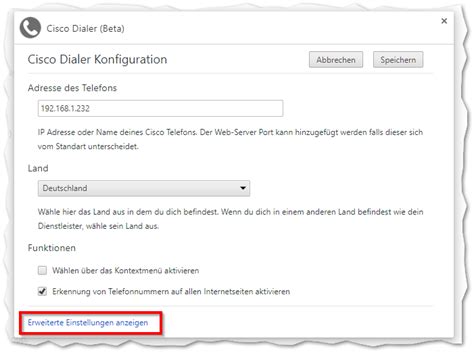 Cisco VoIP SIP Nummern aus Webseiten wählen mit Google Chrome für Cisco IP Telefone mit XML