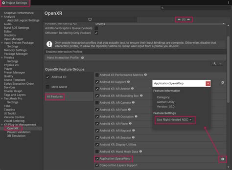 Enable And Use Application Spacewarp Openxr Plugin 1 15 1
