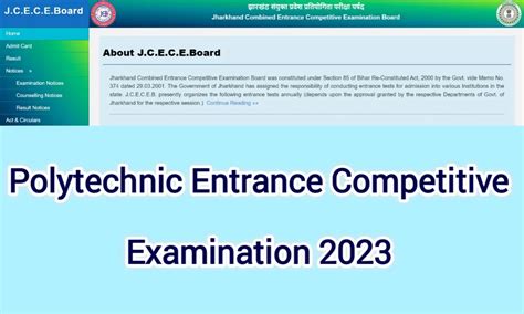 Jharkhand Polytechnic Admission 2023 Exam Link