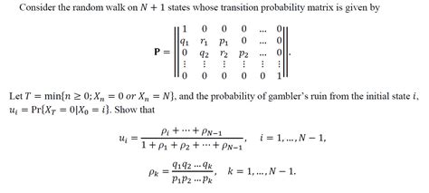 solved consider the random walk on n 1 states whose