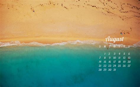 August Calendar Desktop Wallpaper