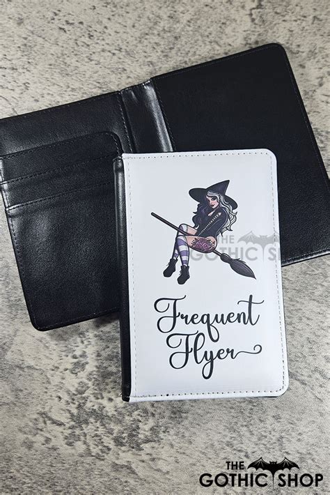Frequent Flyer Witch On Broomstick Passport And Credit Card Holder