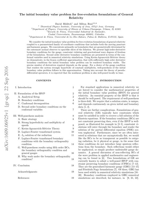Pdf The Initial Boundary Value Problem For Free Evolution