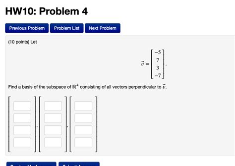 Solved Hw10 Problem 4 Previous Problem Problem List Next